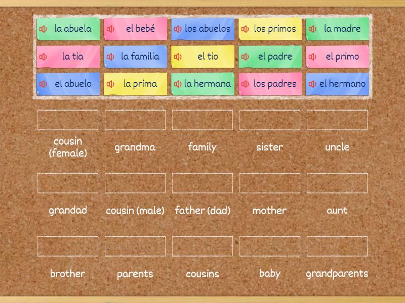 N4 Spanish - Family Members - Match up