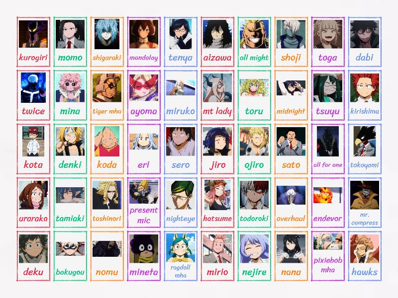 My Hero Academia Guess Who - Flip tiles