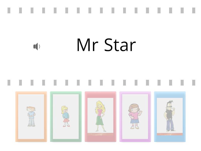 KB 1 unit 1 Star family Main characters - Find the match