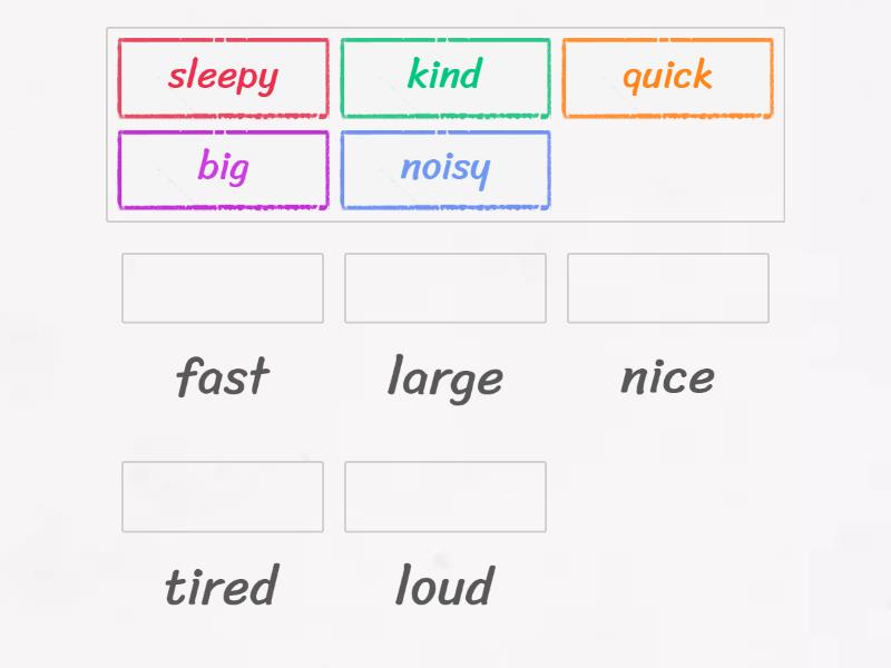 Synonym Game - Match up