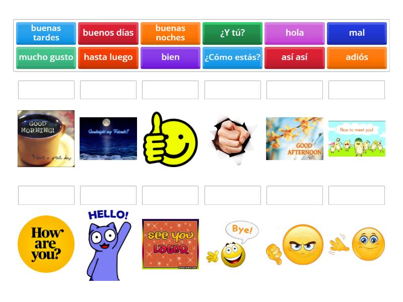 Beginner Spanish- Class 1 - Match up