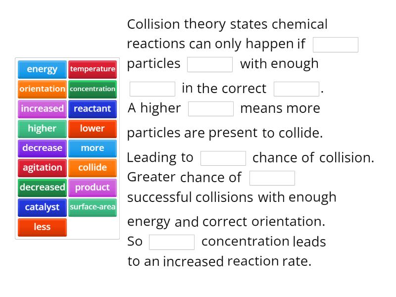 Factors Affecting Rate of Reaction - Complete the sentence