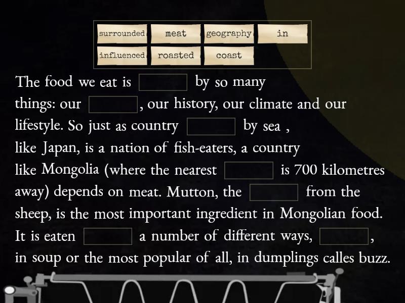 eo4 what influences food on your plate. - Complete the sentence