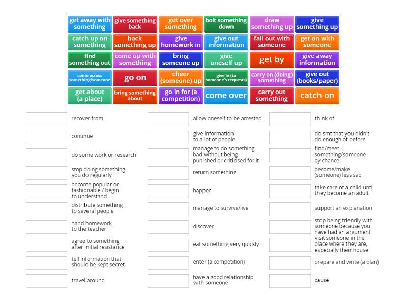 Advanced phrasal verbs 1 - Match up