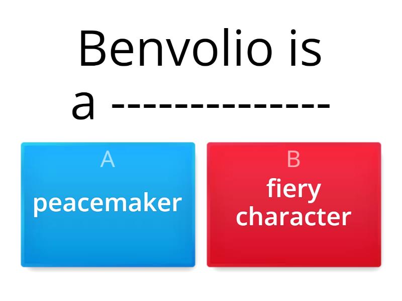 Romeo and Juliet Characters- Benvolio - Quiz