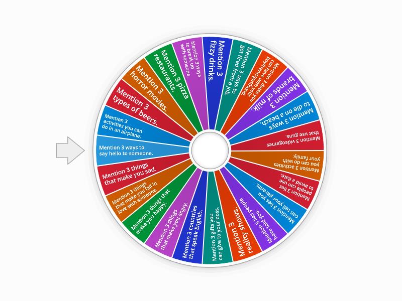 1 Question, 3 Answers - Spin the wheel