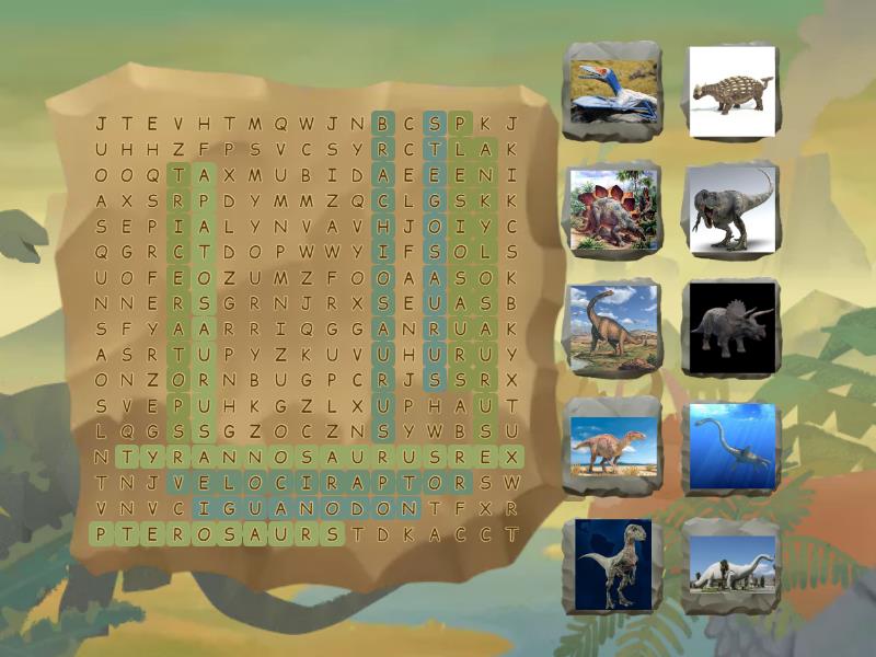 Dinosaurs word search - Wordsearch