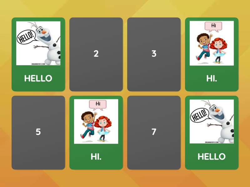 GREETINGS. - Matching pairs