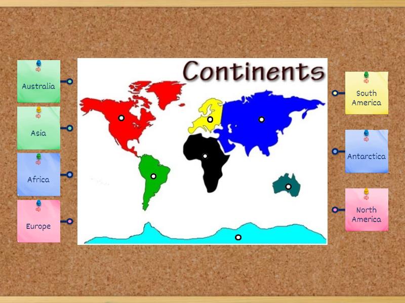 7 Continents - Labelled diagram