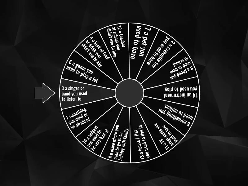 EF pre-int 11A used to speaking - Spin the wheel