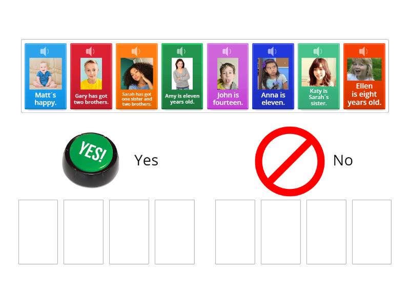 My family - YES = true, NO = false - Group sort