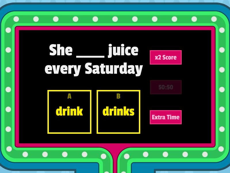 Present Simple practice - Gameshow quiz