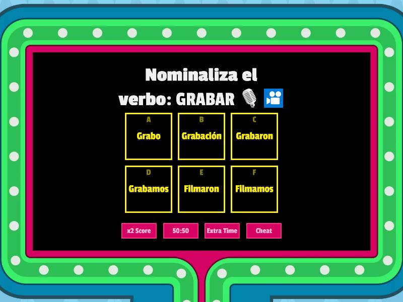 Juego de verbos - Gameshow quiz