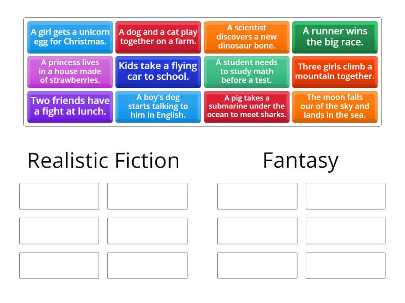 Realistic Fiction - Group sort