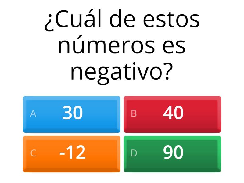 Números naturales y números enteros - Quiz