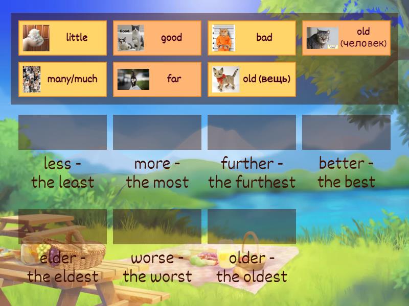 degrees of comparison exceptions - Match up