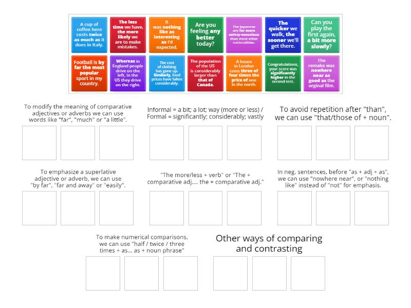 Comparing and Contrasting English File - Group sort