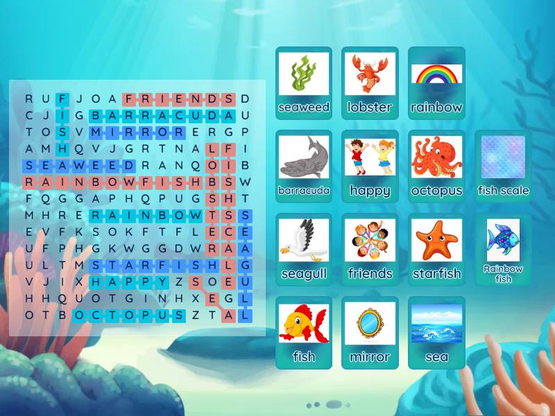 Word search - The Rainbow Fish - MEIE - Wordsearch