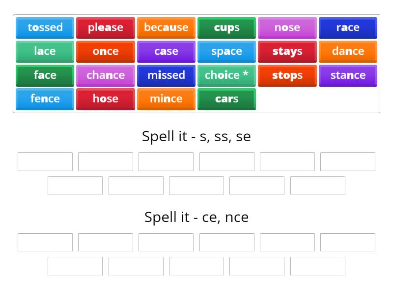 Spell it with an s or a c? - Group sort