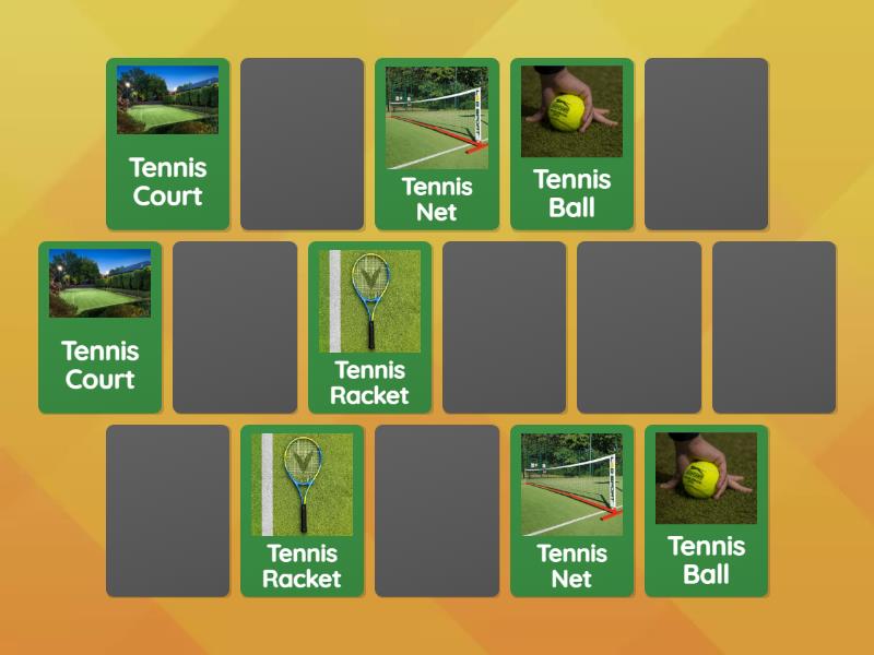Tennis vocabulary - Matching pairs