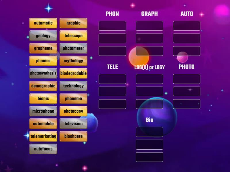 2022 Greek Roots Sort - Group sort
