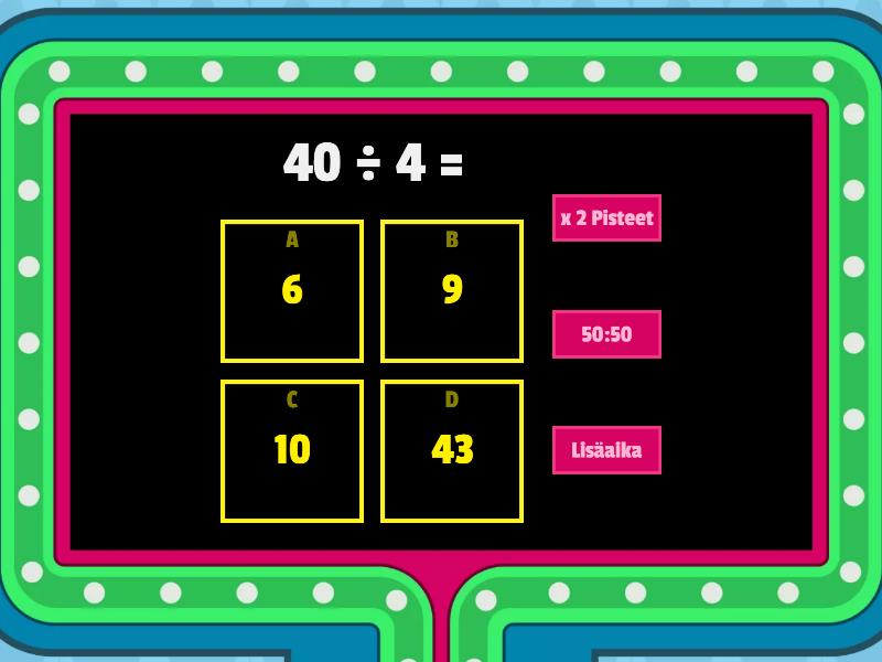 Jakolaskut 3.luokka - TV-visailu