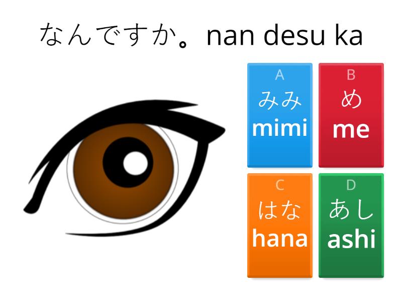 BODY PARTS - JAPANESE WORDS-Aeroplane - Quiz