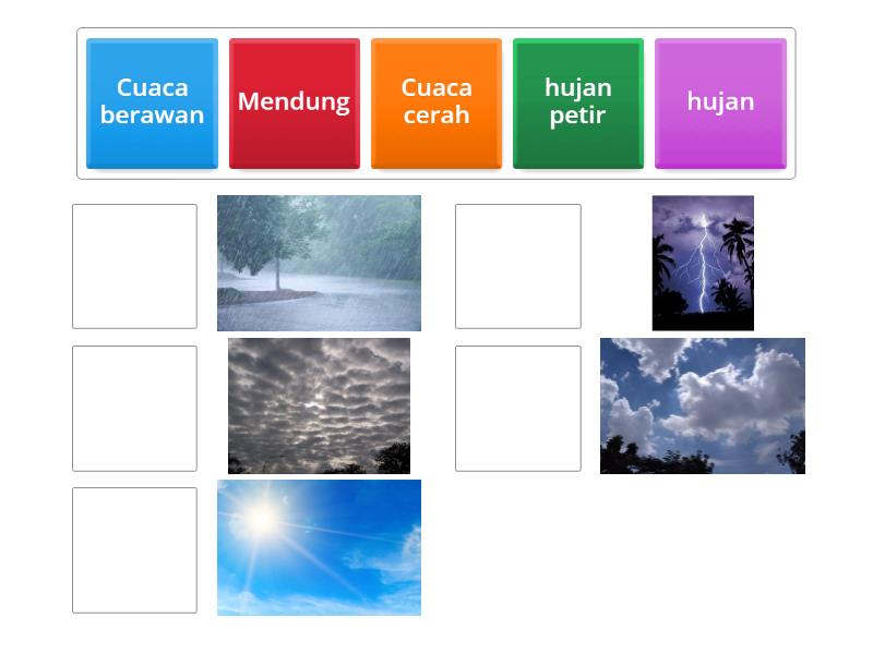 permainan kecocokan tentang cuaca - Match up
