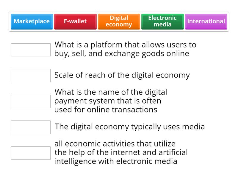 QUIZ Digital Economy - Match up