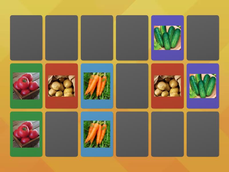 Memory Vegetables - Matching pairs