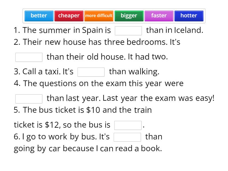 Comparative adjective - Missing word