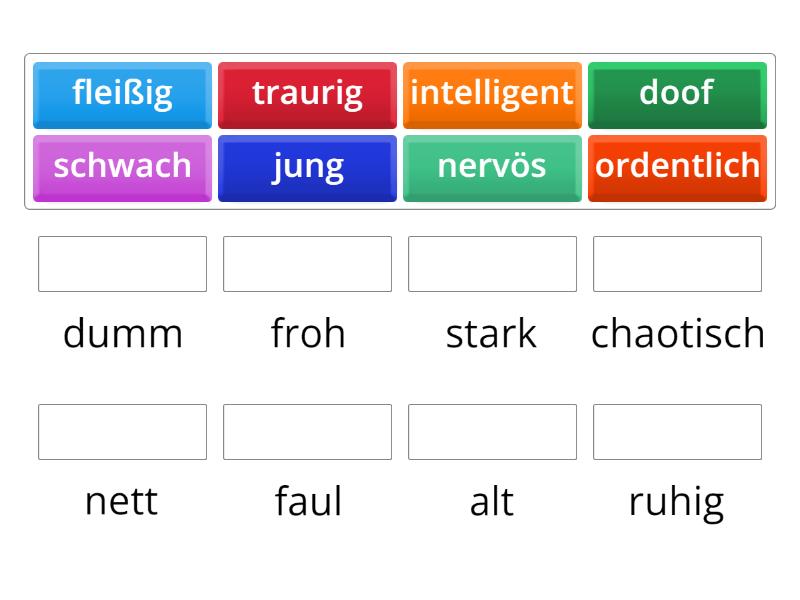 Eigenschaften - Paare - Match up