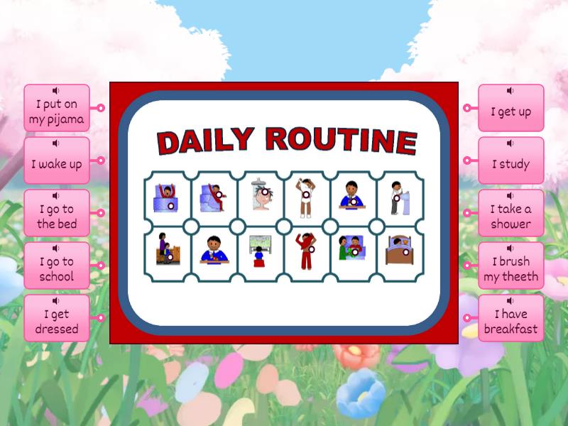 Daily routine matching - Labelled diagram