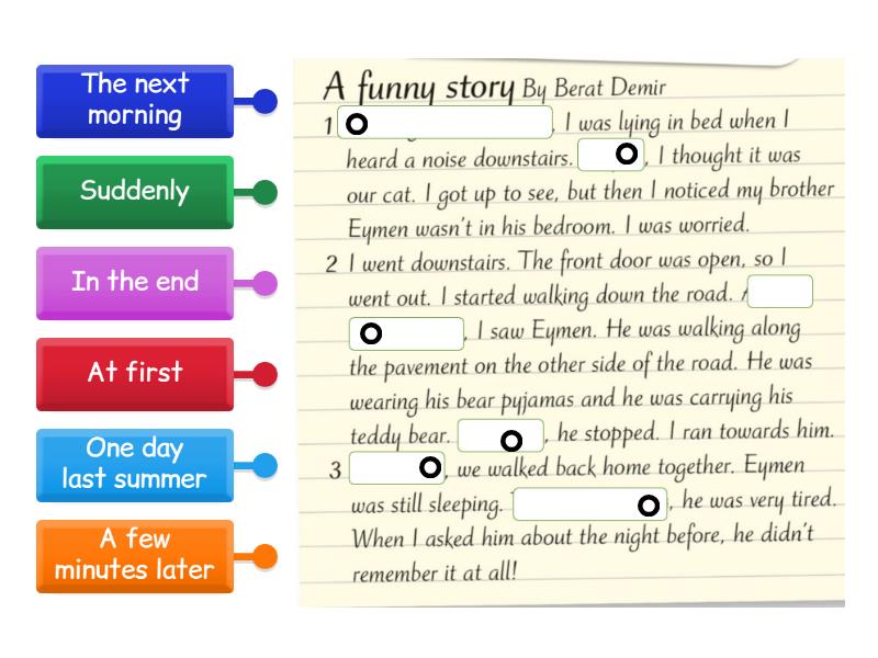 Own it-2, Unit 3, useful phrases, write a story - Labelled diagram