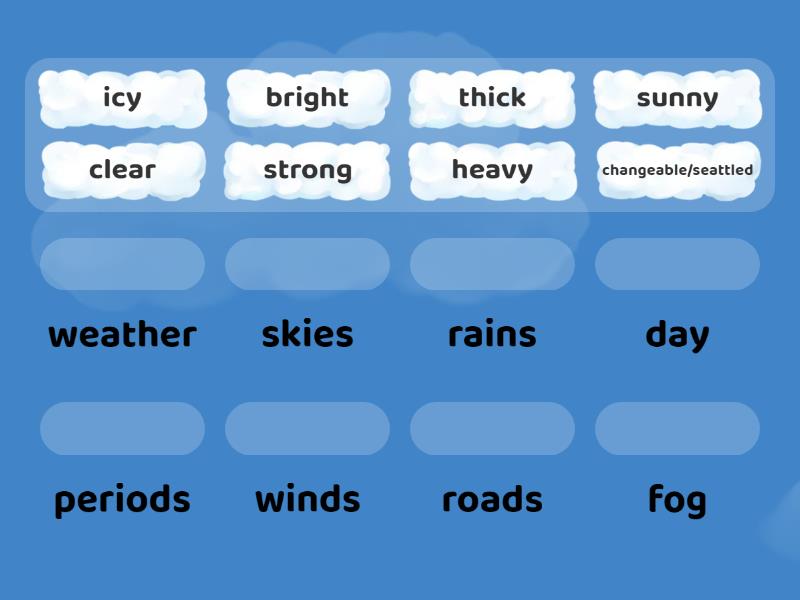 Adjectives to describe weather - Match up