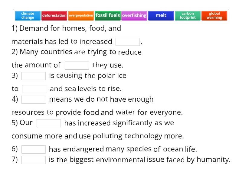SRW2 Unit 9 Environment - Vocabulary Development #2 p.162 - Complete ...