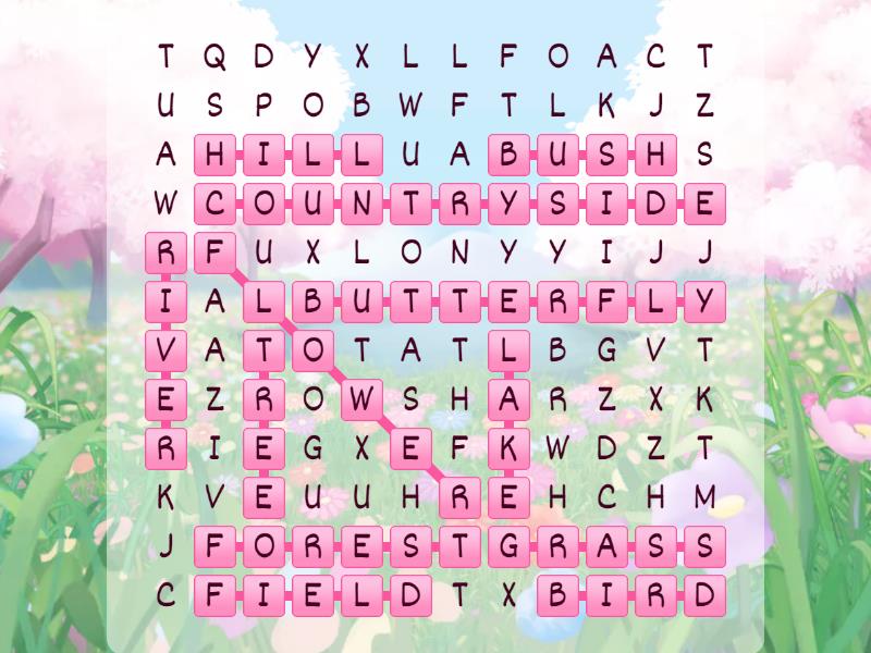 In the countryside - Wordsearch