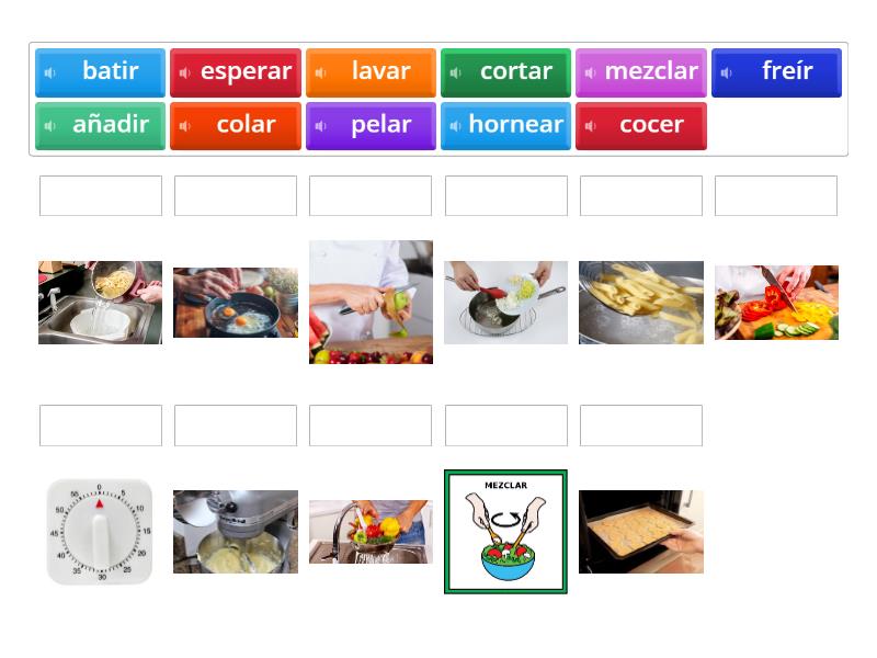 Verbos Para Cocinar Match Up
