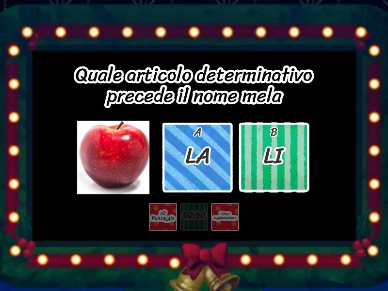 Gli articoli determinativi e indeterminativi - Gameshow quiz