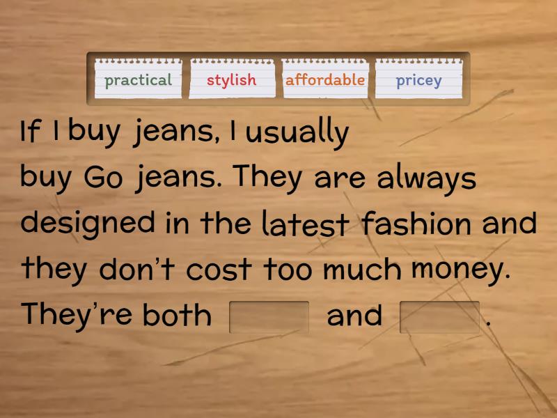 Comparing brands: focus on vocabulary - Complete the sentence