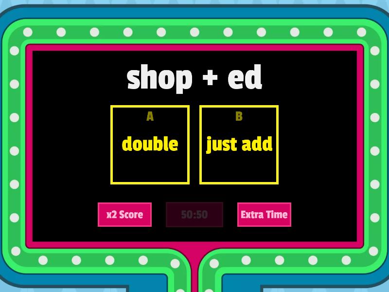 Double the last letter - Gameshow quiz