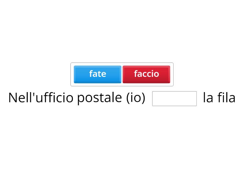 Revisione verbo fare - Complete the sentence