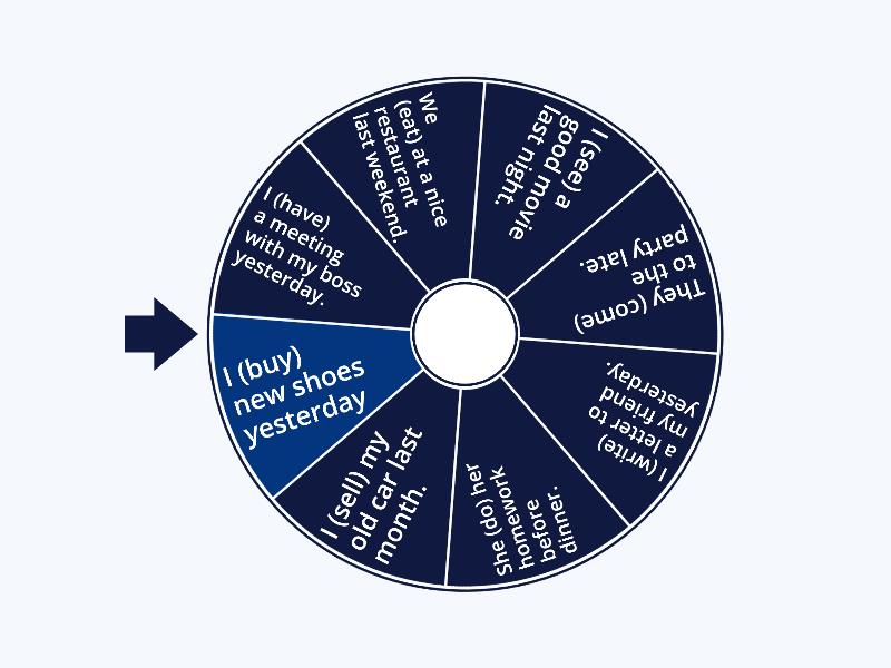 spin irregular verbs - Spin the wheel