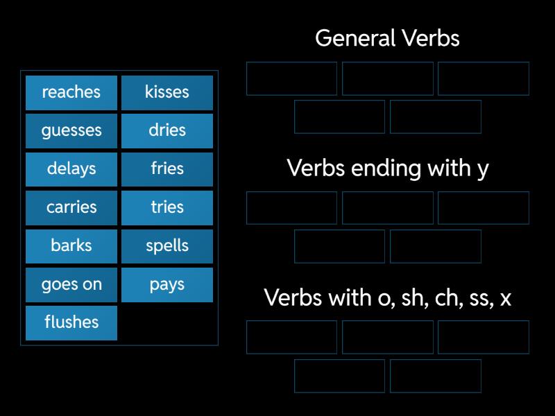 Verbs Present Simple (3rd person) - Group sort