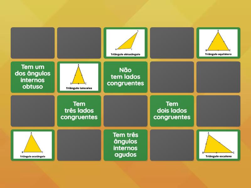 Geometria: triangulos e retas - Combine os pares
