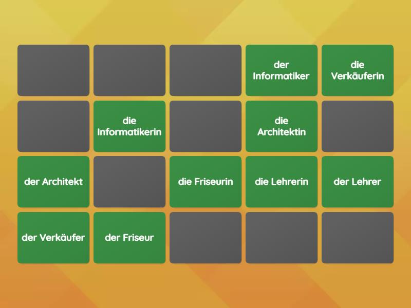 Berufe-Memory Netzwerk Neu A1.1. - Matching pairs