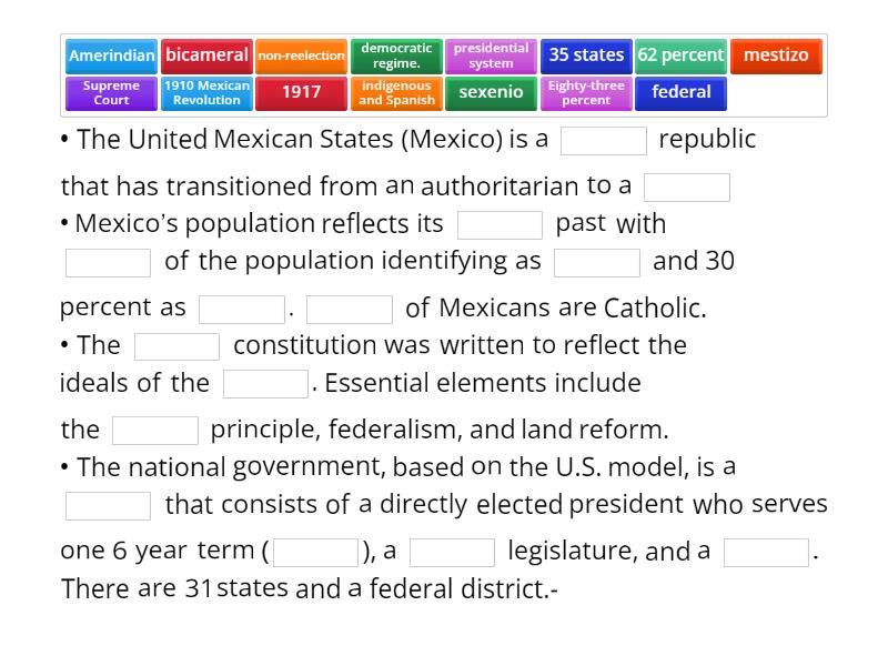 Mexico Rapid Review - Complete the sentence