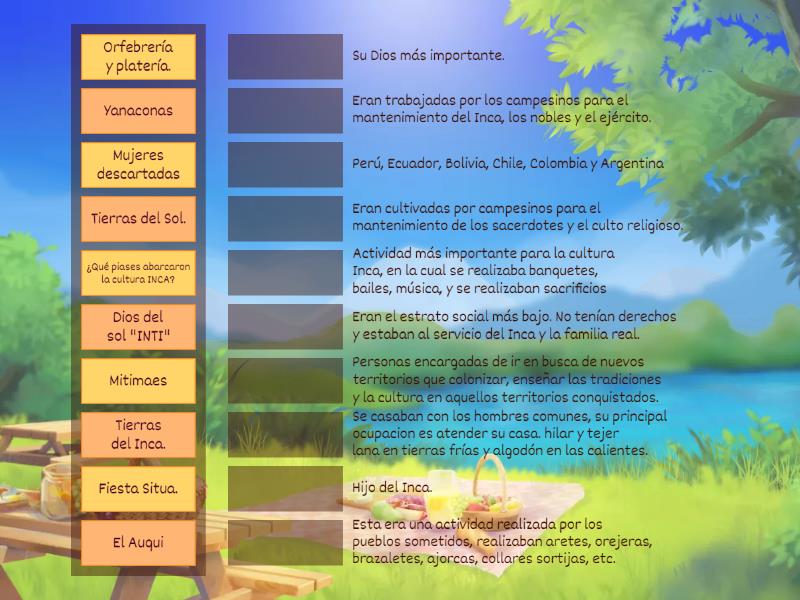 CULTURA INCA - Match up