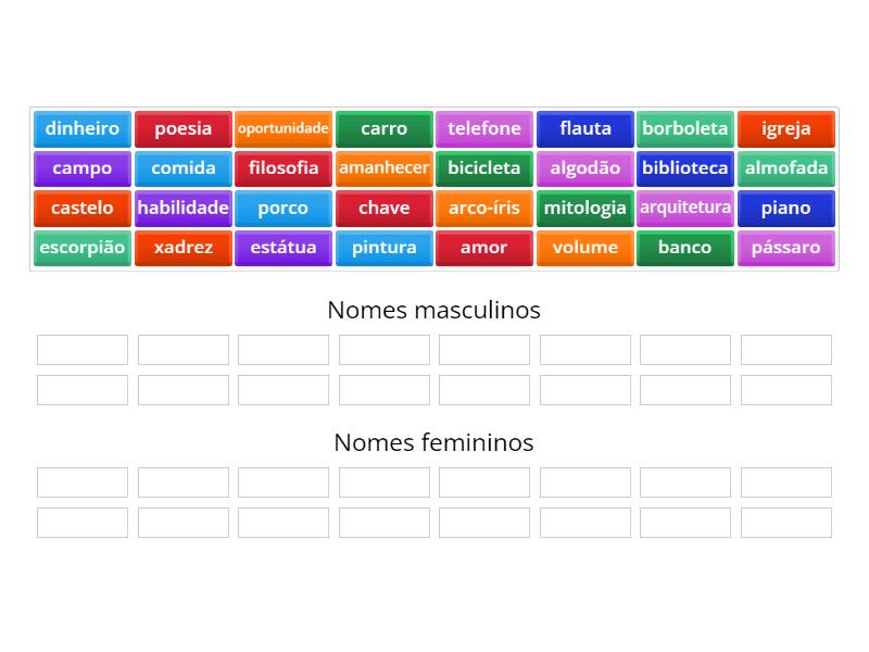 Os nomes - Group sort