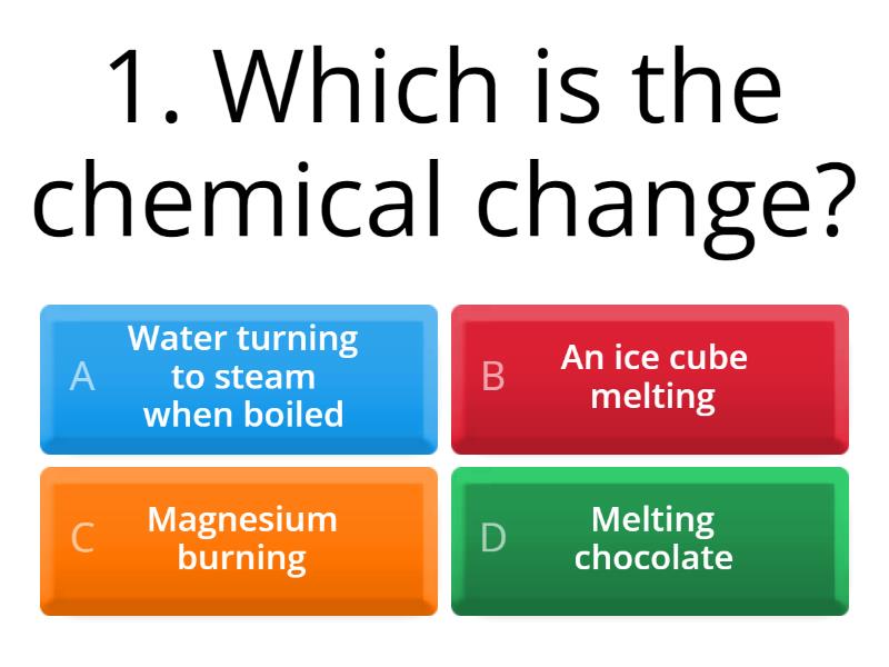 KS3 CHEMICAL CHANGES multiple choice - Quiz